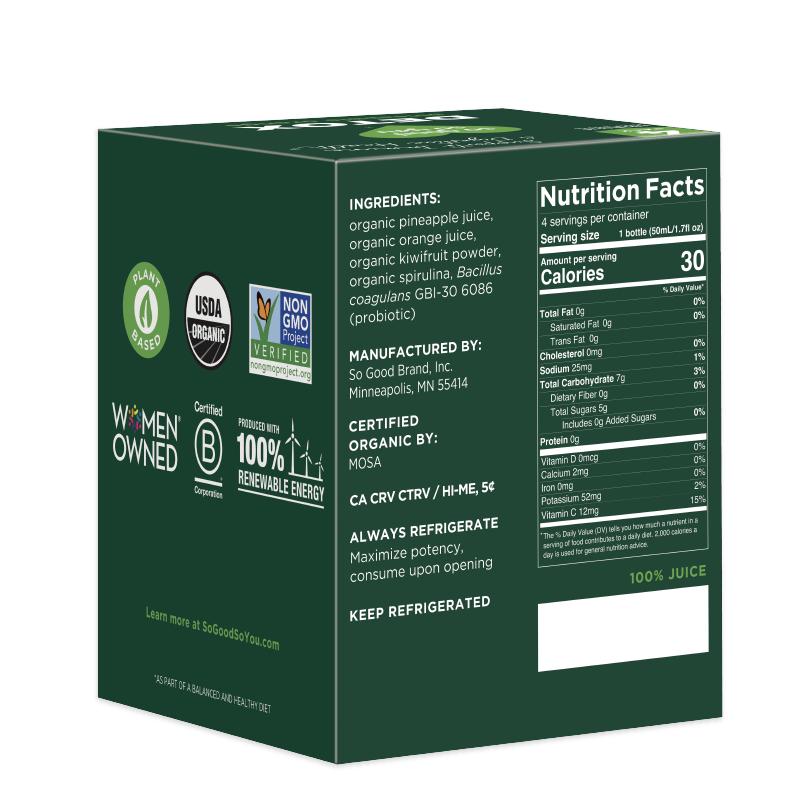Detox Shots 4-Pack with Probiotics | So Good So You